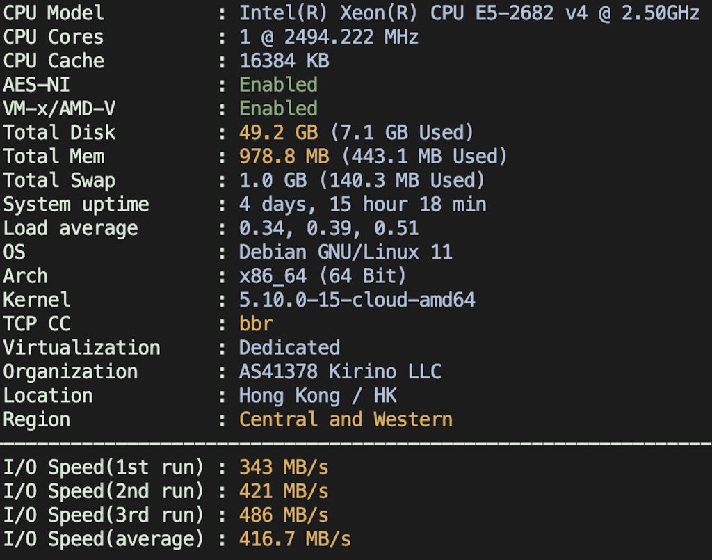 微机主机(wikihost)Hongkong-BGP KVM VPS-Standard香港VPS评测-香港CMI vps-香港优质线路VPS